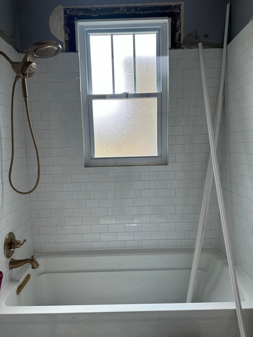 Wood trim around shower?