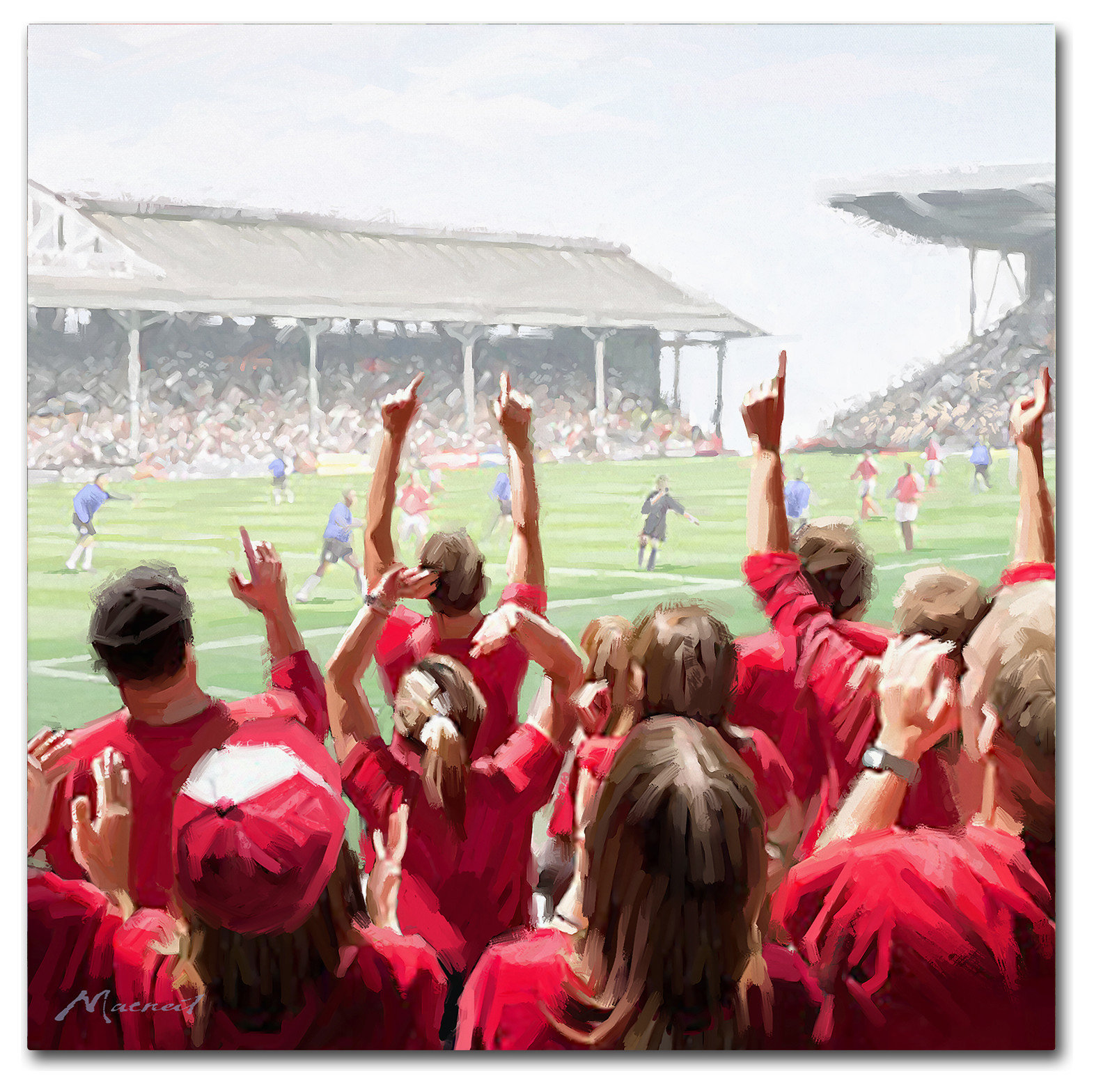 The Macneil Studio 'Stadium' Canvas Art, 18"x 18" - Contemporary ...