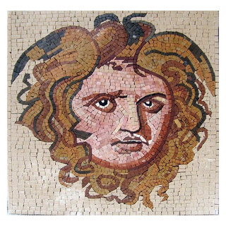 Mithras Greek Mosaic Reproduction, 24" x 24" - Traditional - Tile ...