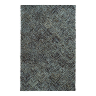 Colorscape 42110 Charcoal/Blue Rug, Rectangle 3'6"x5'6" - Contemporary ...