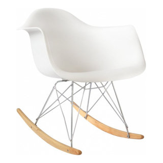 Rocker Bucket Chair, White - Midcentury - Rocking Chairs - by ...