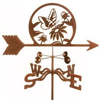 Butterfly and Flower Weathervane With Roof Mount - Contemporary ...