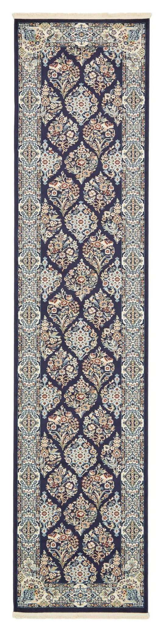 Rug Unique Loom Narenj Navy Blue Runner 3' 0 x 13' 0 - Traditional ...