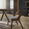 Modrest Runyon Modern Walnut and Gray Fabric Dining Chair, Set of 2 ...