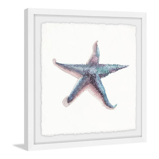 "Blue Starfish" Framed Painting Print, 32"x32" - Beach Style - Prints ...