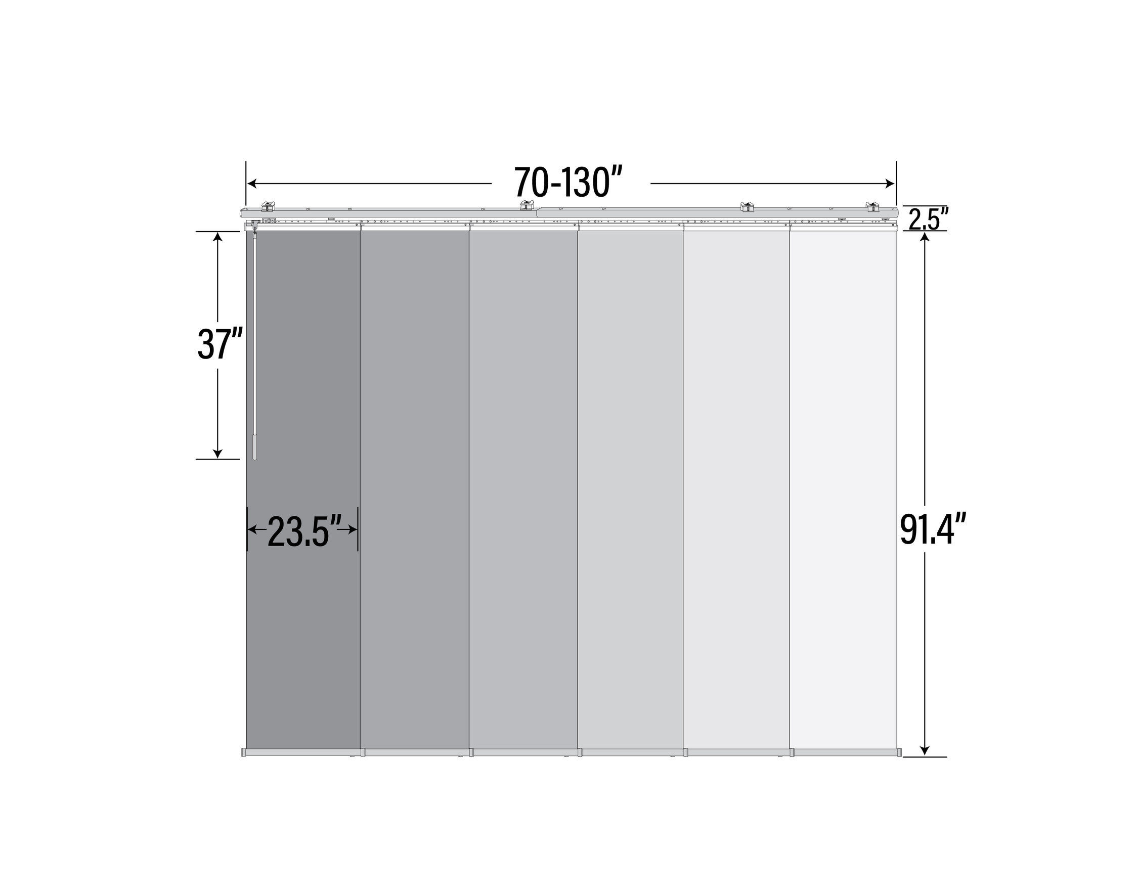 Malia 6-Panel Track Extendable Vertical Blinds 98-130"W, 91.4" H ...