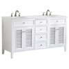 48" Single Bathroom Vanity, White With ivory white engineered marble ...
