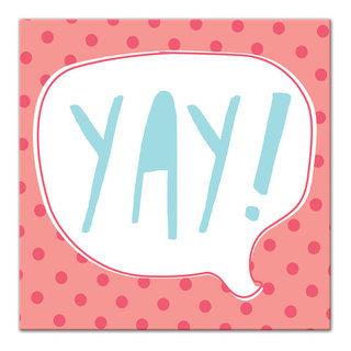 Blue and Pink Yay Design 12x12 Canvas Wall Art - Contemporary - Kids ...