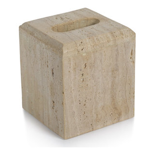 Scotia Travertine Marble Tissue Box Cover - Rustic - Tissue Box Holders ...