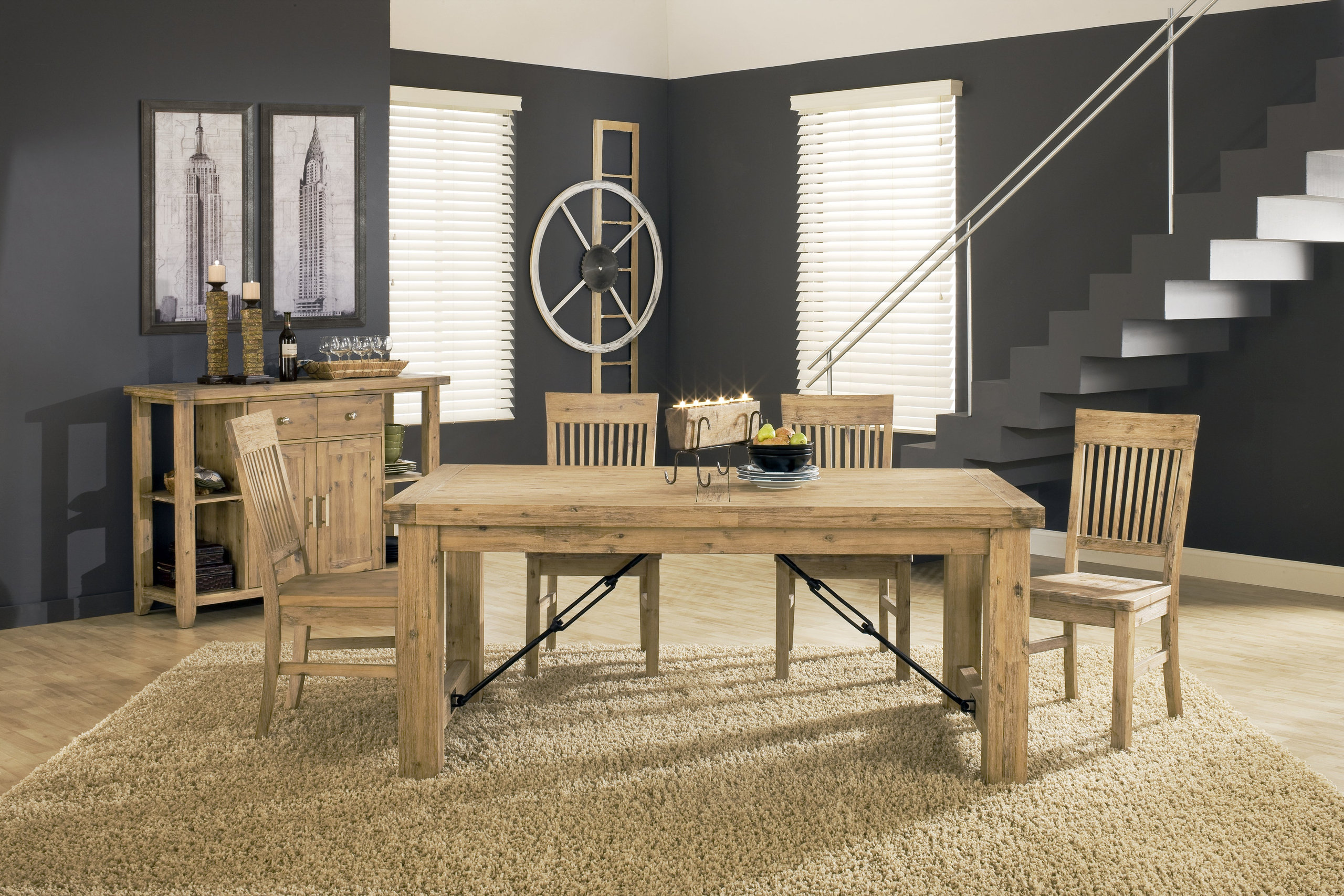 Modus Autumn 6 Piece Dining Table 4 Chair Sideboard Dining Set, Cider ...