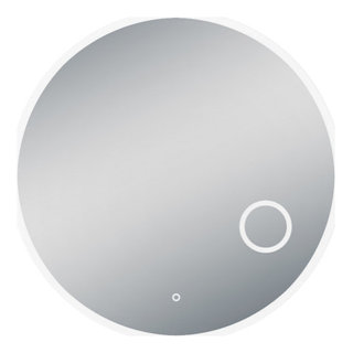 Apollo Round LED Mirror With Magnifier, 36""x36" - Modern - Bathroom ...