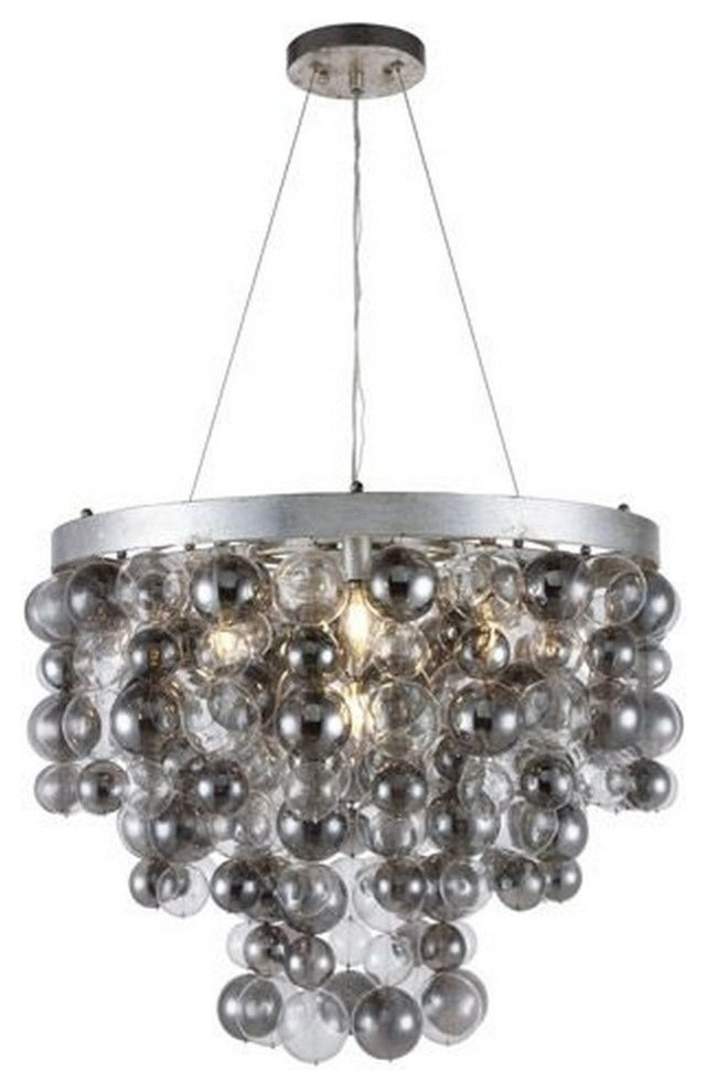 Isabel 7-Light Chandelier, Antique Silver Leaf Finish - Contemporary ...