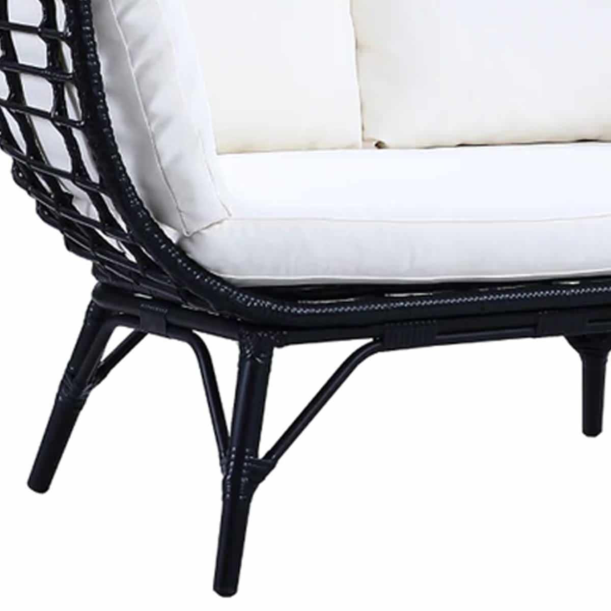 Benzara BM276213 53" Patio Lounge Chair, Oval Shape, Lattice Design ...