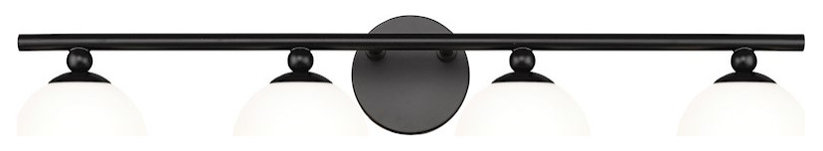 Z-Lite Neoma 4 Light Vanity, Matte Black/Opal Etched - 1100-4V-MB ...