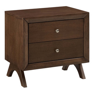Modway Providence Modern Rubberwood and MDF Nightstand in Cappuccino ...