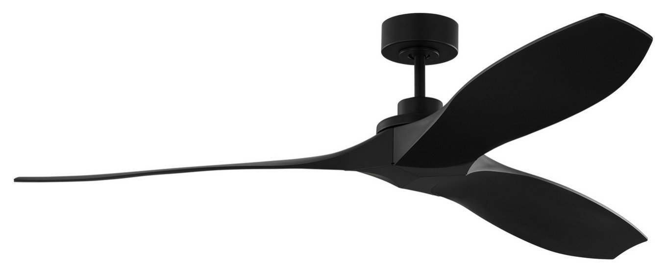 Collins Coastal Smart 60" Ceiling Fan in Midnight Black - Transitional ...