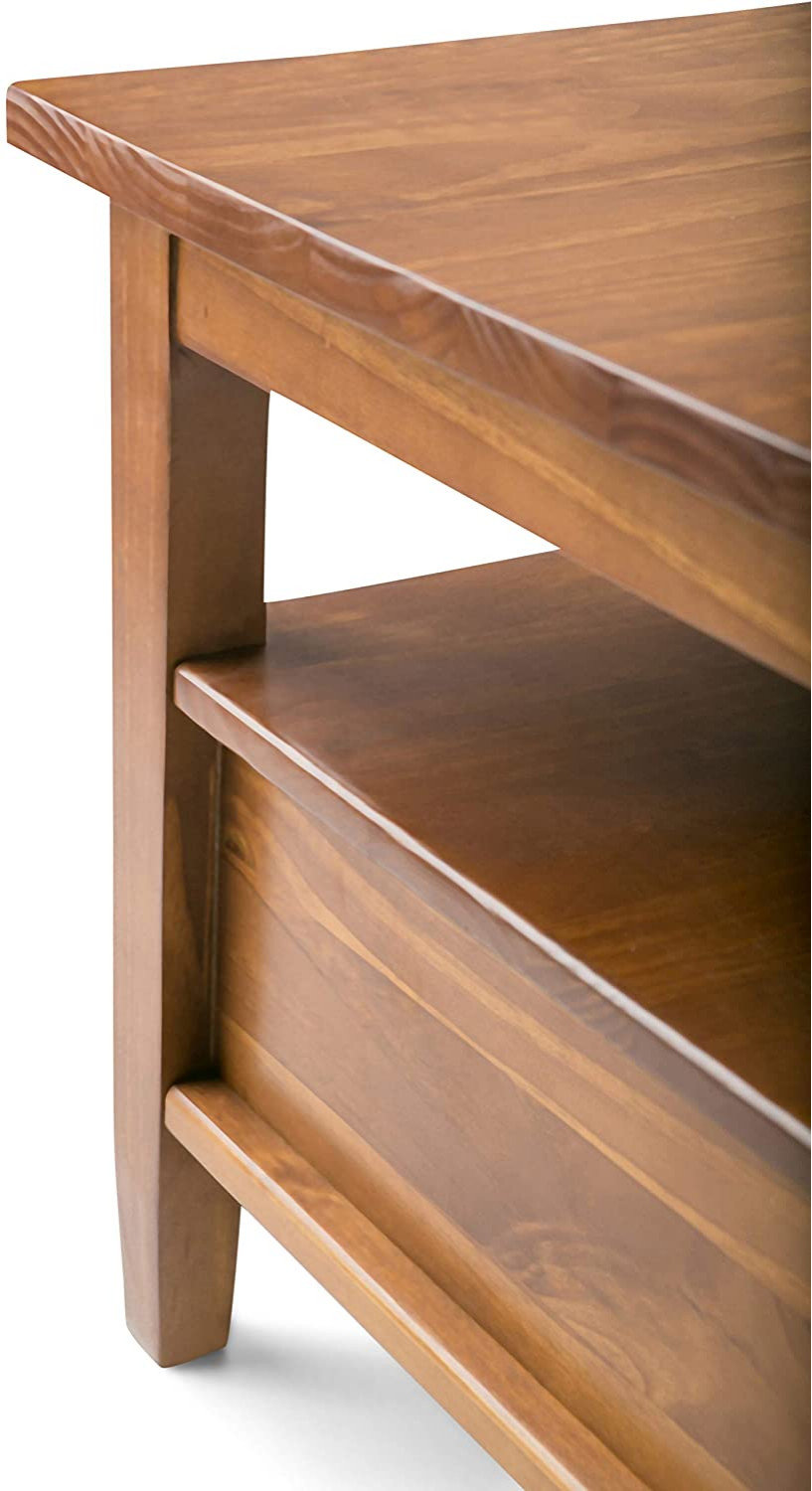 Multipurpose Transitional Coffee Table with 2 Drawers and Open Shelf ...