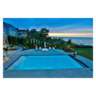 Wilmette, IL Rectilinear Swimming Pool with Separate Hot Tub ...