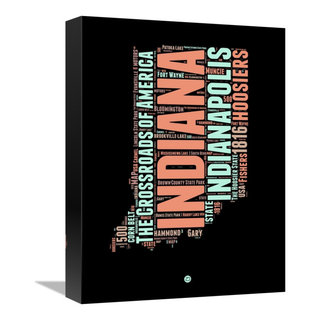 "Indiana Word Cloud 1" Fine Art Print, 12" x 16" - Modern - Prints And ...