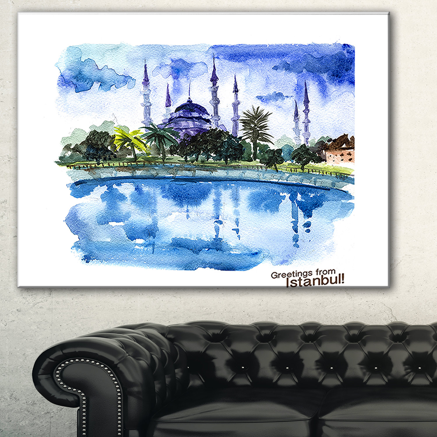 "Istanbul Hand-Drawn Illustration" Canvas Print, 32"x16 ...