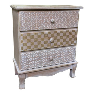 Jeco 3 Drawer Accent Chest in Distressed Natural - French Country ...
