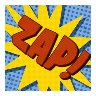 "Word Power - Zap" Digital Paper Print by BG.Studio, 20"x20", 26"x26 ...