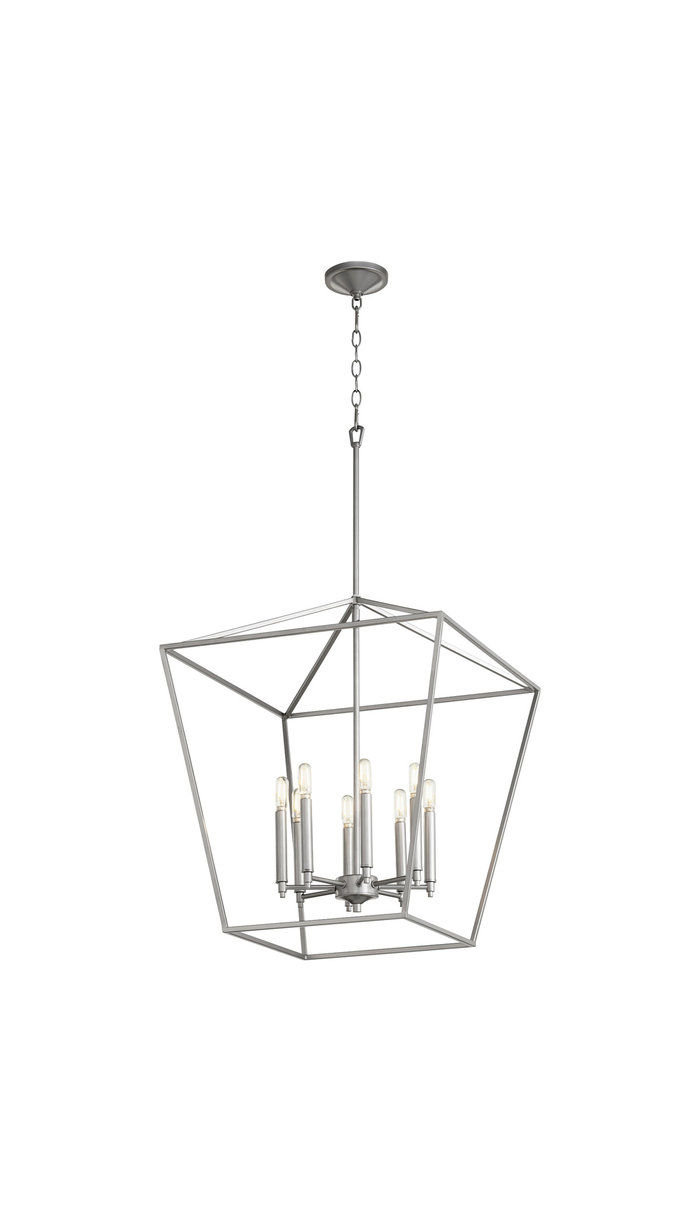 Gabriel 8 Light Foyer Pendant in Classic Nickel - Transitional ...