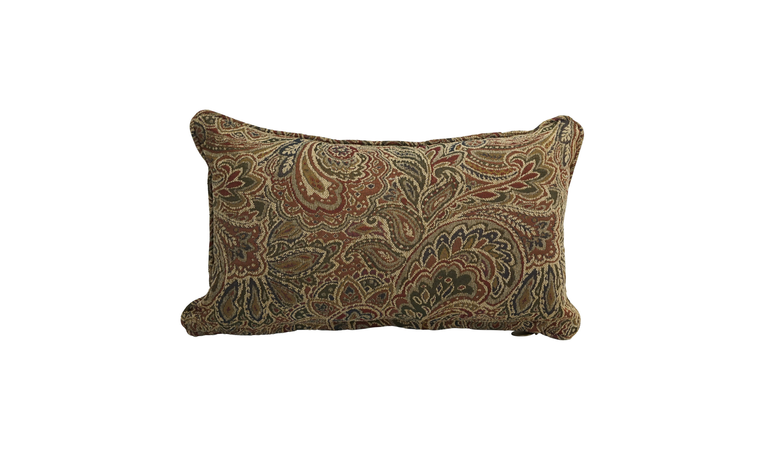 18" Double-Corded Patterned Jacquard Chenille Throw Pillow, Earth Tones ...