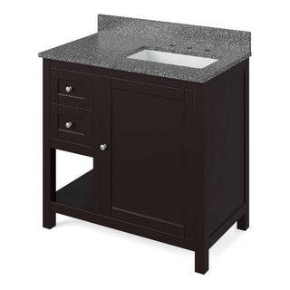 Jeffrey Alexander Astoria Transitional Espresso 36" Right Offset Vanity ...