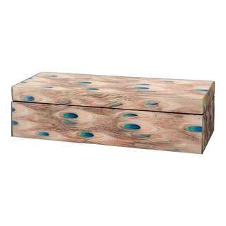 White Lacquer Plume Rectangle Box - Tropical - Decorative Boxes - by ...