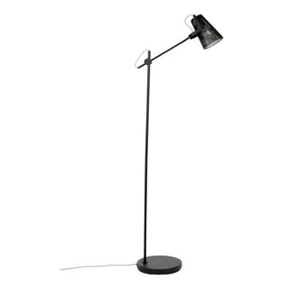 Black Adjustable Task Floor Lamp | DF Fokus - Industrial - Floor Lamps ...