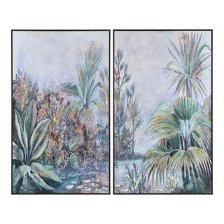 Labyrinth 50 X 30" Canvas Art - Tropical - Paintings - by Renwil | Houzz