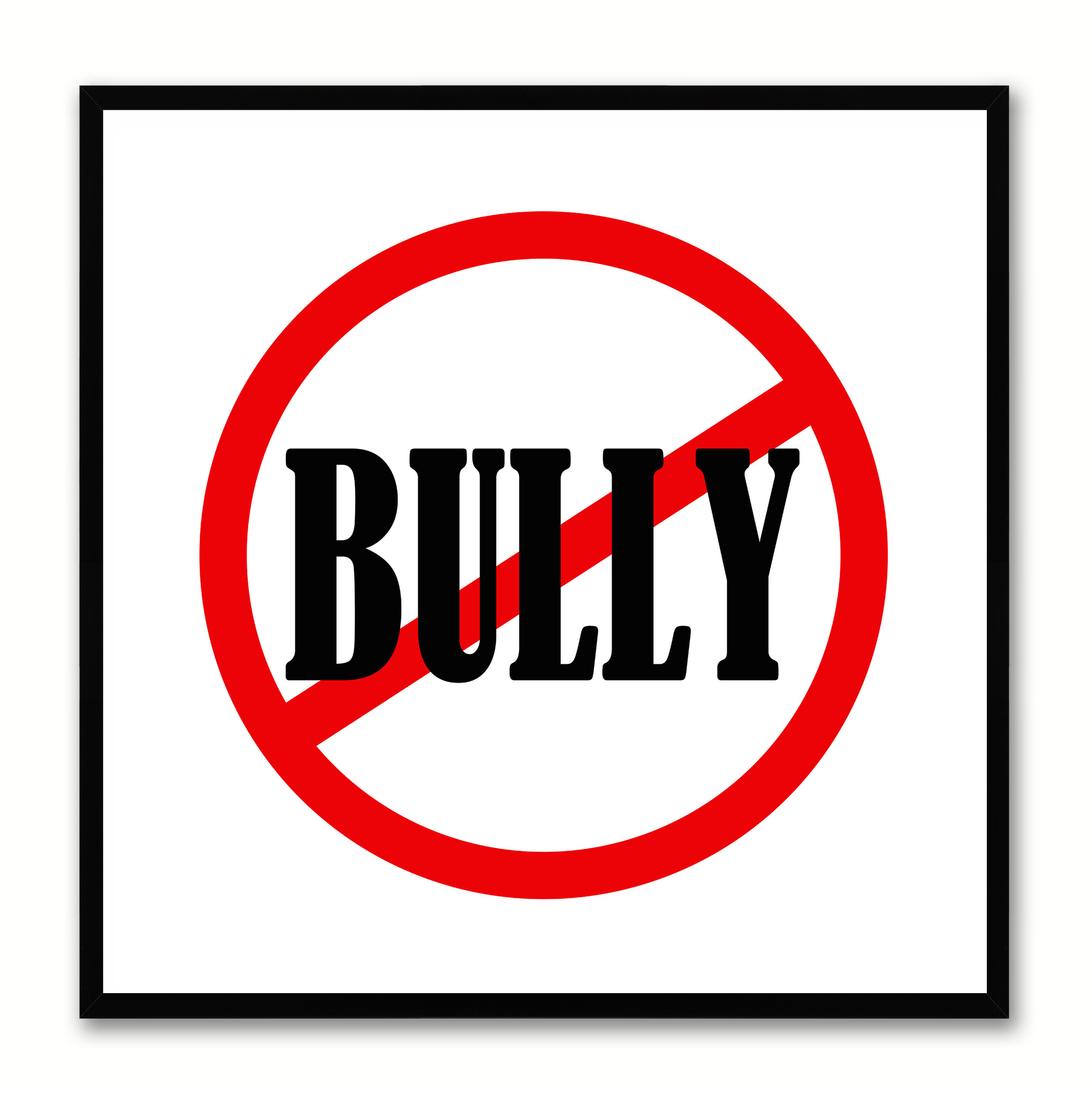 "Bully" Sign White Canvas Print, Custom Picture Frame, 20"x20 ...