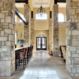 75 Beautiful Limestone Floor Entryway With Yellow Walls Pictures ...