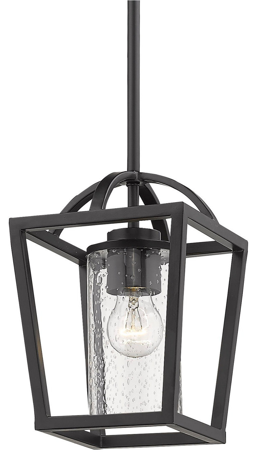 Golden Lighting 4309-M1L BLK-BLK-SD Mercer 1 Light Mini Pendant ...