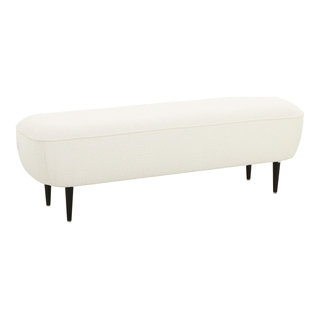 Denise Cream Boucle Bench - Midcentury - Upholstered Benches - by TOV ...