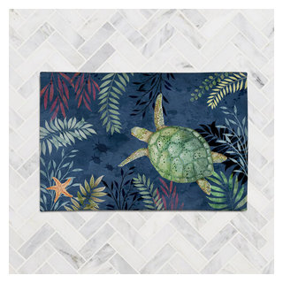 Coastal Friends Turtle 2'x3' Accent Rug, 5X7 - Beach Style - Area Rugs ...