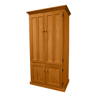 Traditional Oak Computer Armoire - Traditional - Armoires And Wardrobes ...