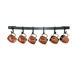 Handcrafted 30" Moscow Mule Mug Rack w 6 Hooks, Hammered Steel, 30 ...