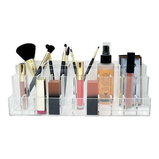 Acrylic Brush and Lipstick Organizer Tray - Contemporary - Storage And ...