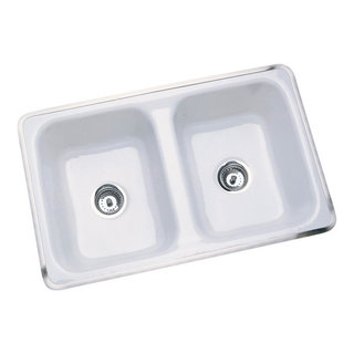 Double Bowl - Tile or Rim Mount - Contemporary - Kitchen Sinks - by ...