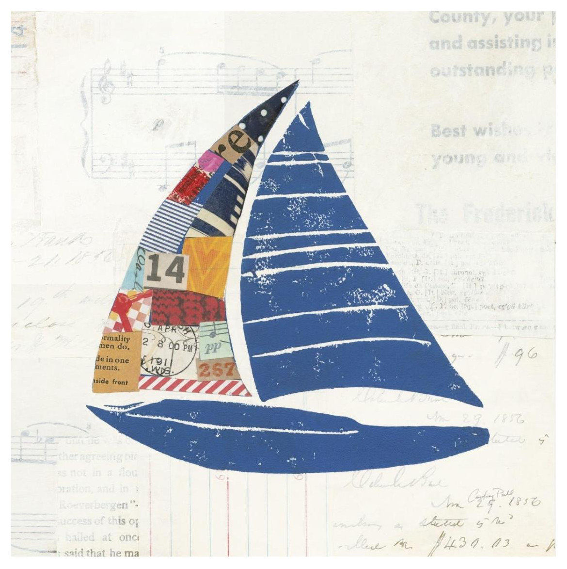 "Nautical Collage IV on Newsprint" Paper Print by Courtney Prahl, 20 ...