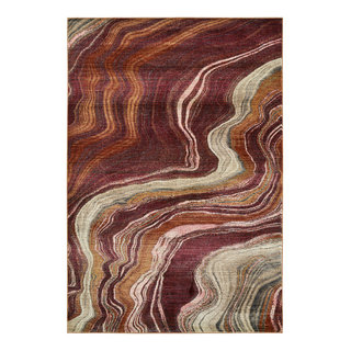 MYA02 Maya Cranberry Machine Made Indoor Area Rug, 5'3" x 7'10 ...