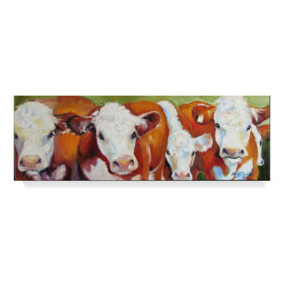 Marcia Baldwin 'Fab Five Cows' Canvas Art, 32"x10" - Farmhouse - Prints ...