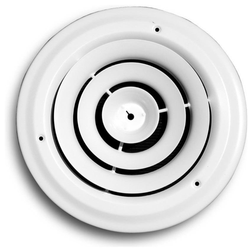 Truaire C800-06 Round Ceiling Diffuser, 6" - Contemporary - Registers ...