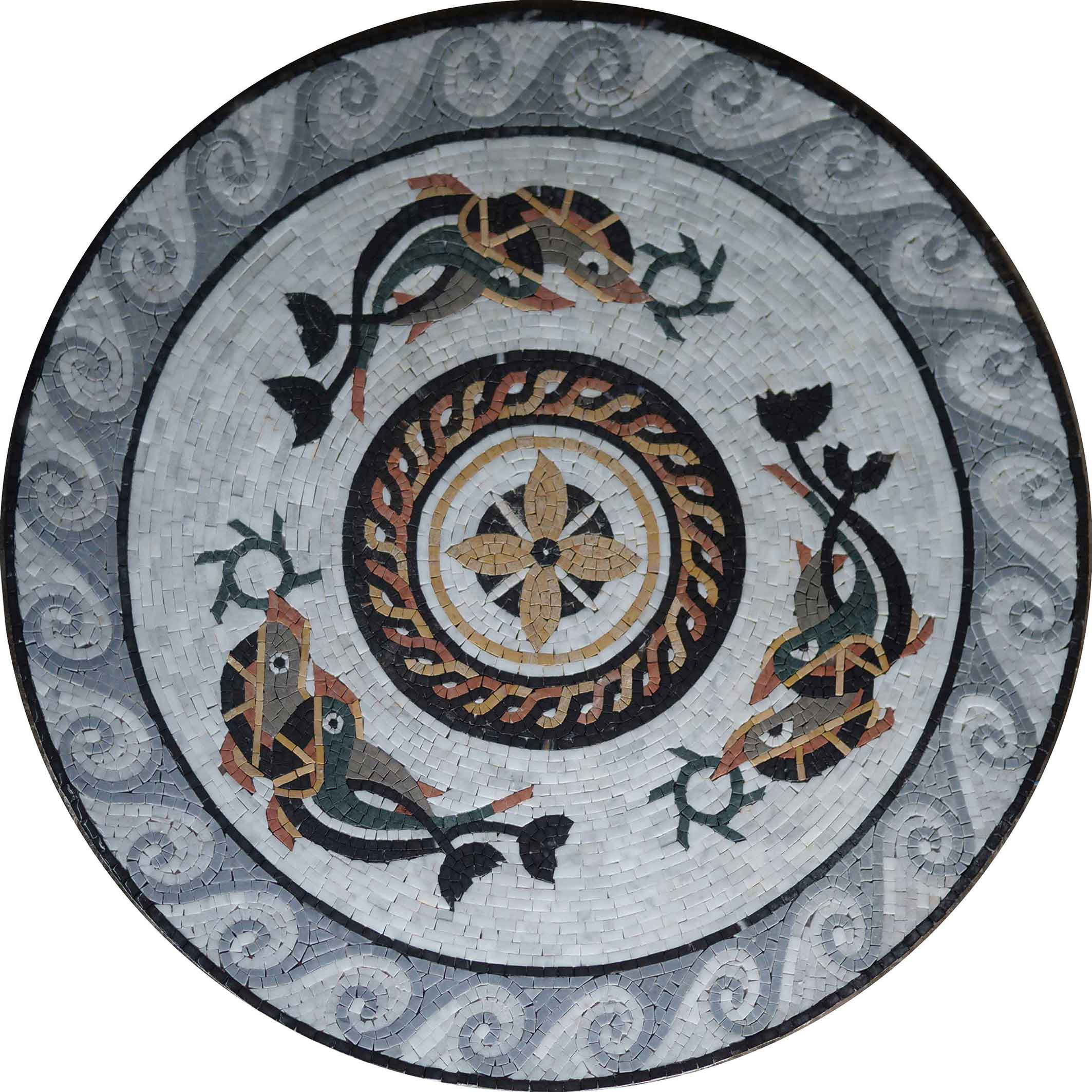 Nautical Mosaic - Ancient Fish, 84" x 84" - Beach Style - Tile Murals ...