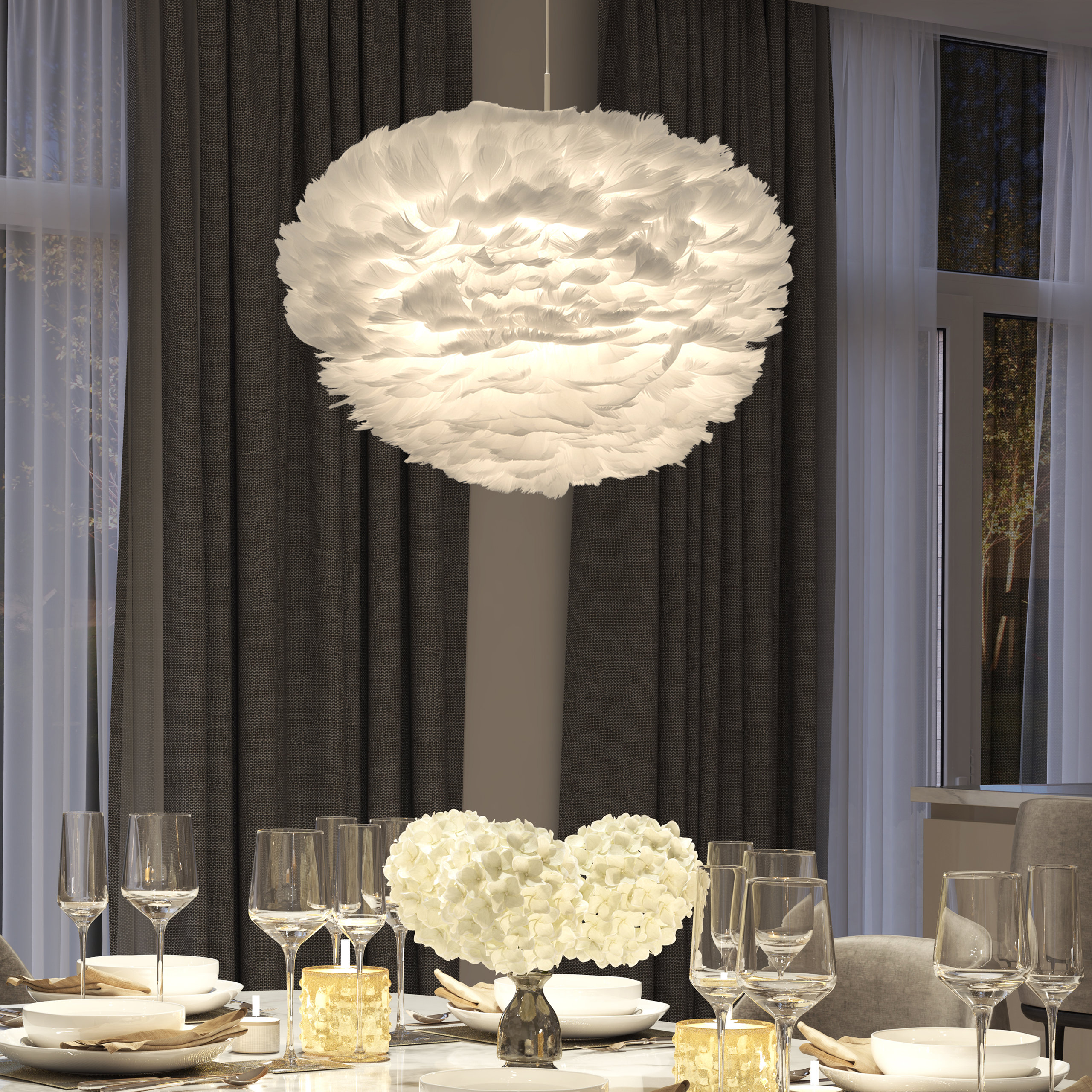Artika Plume Modern Feathers Pendant Light Fixture - Contemporary ...