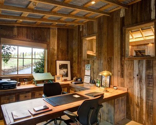 Rustic Home Office Design Ideas, Remodels & Photos