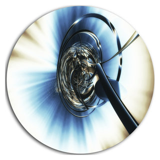 Fractal 3D Tangle In Middle, Abstract Art Disc Metal Artwork, Disc of ...