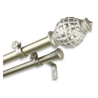Nova 1" Double Curtain Rod, 48-84" - French Country - Curtain Rods - by ...